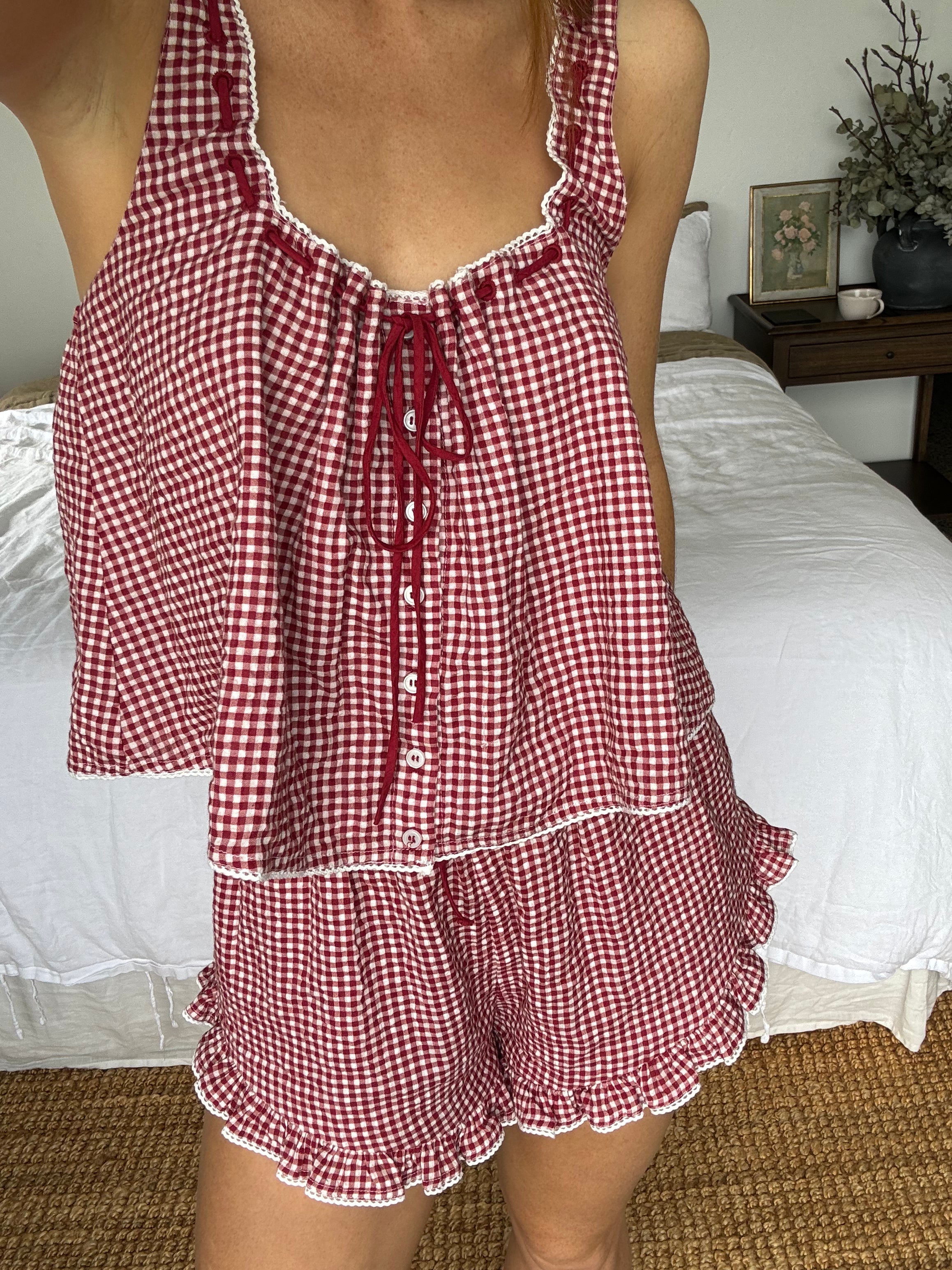 Andi Top Red gingham – Jacel