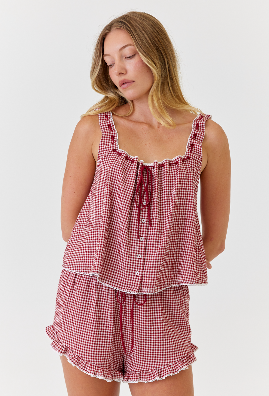 Andi Top Red gingham – Jacel